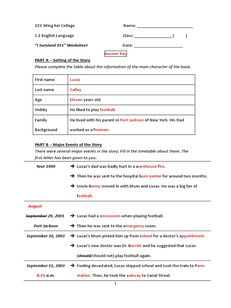 Ex - 1 - Major - Events - WS - Answer Key | PDF