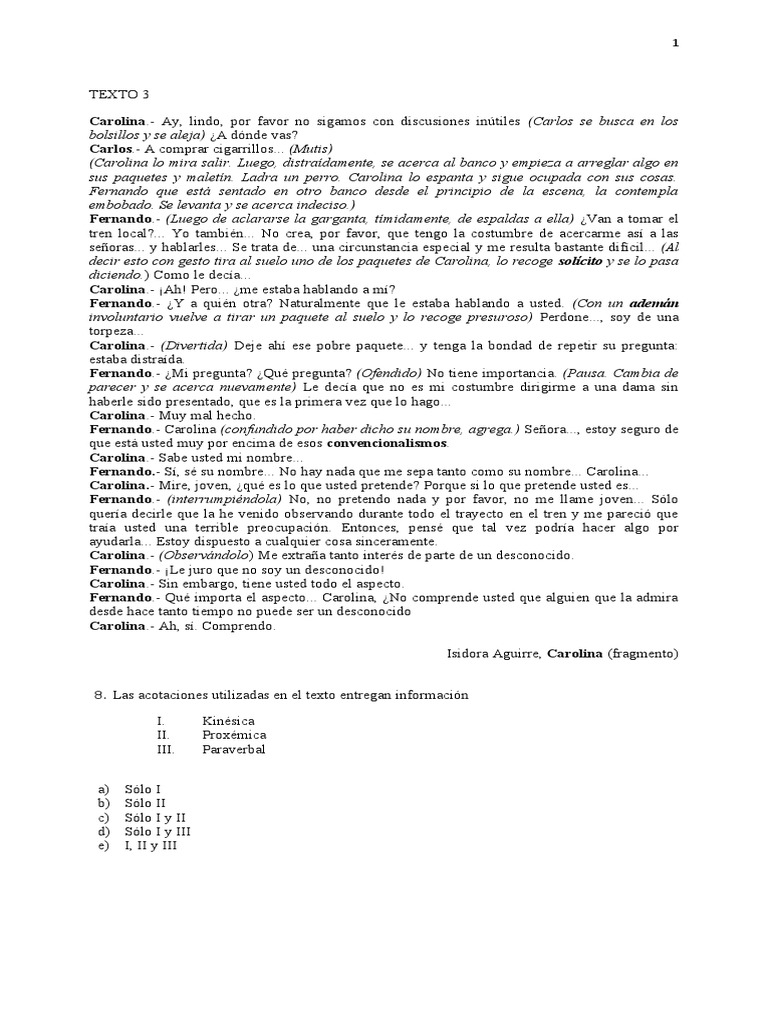 PRUEBA Genero Dramatico Bea | PDF