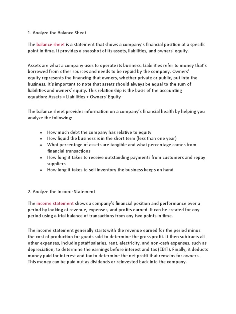 Analyze Financial Statements (39 | PDF | Cash Flow Statement | Return ...