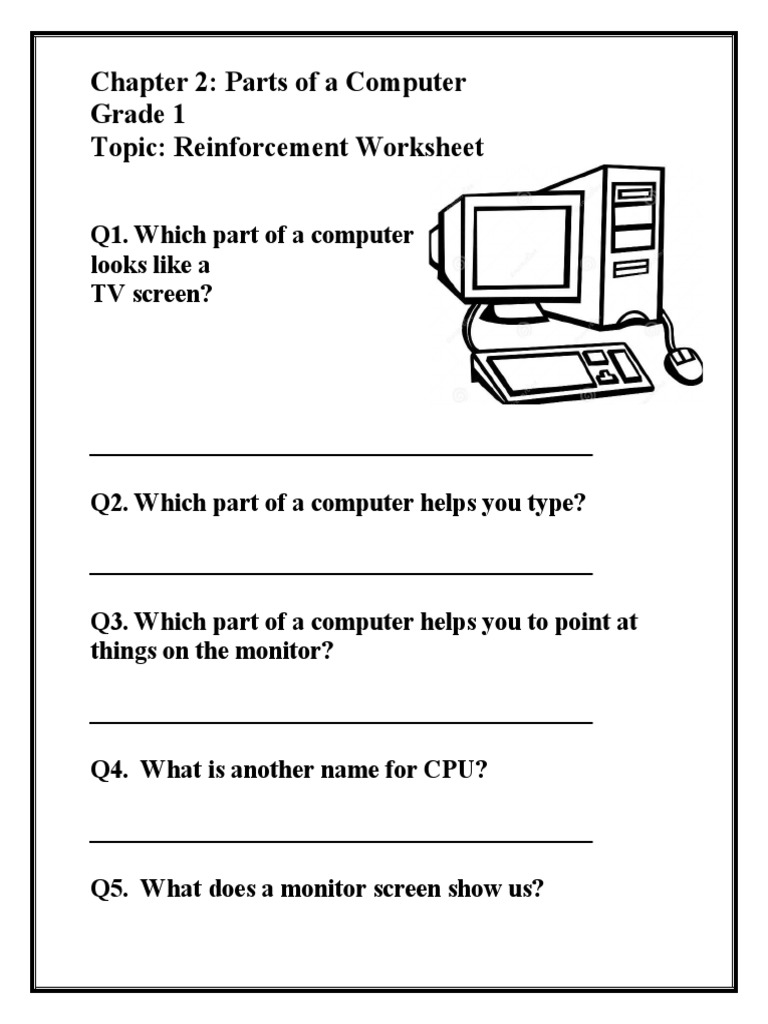 Grade 1 First Reinforcement Worksheets | PDF