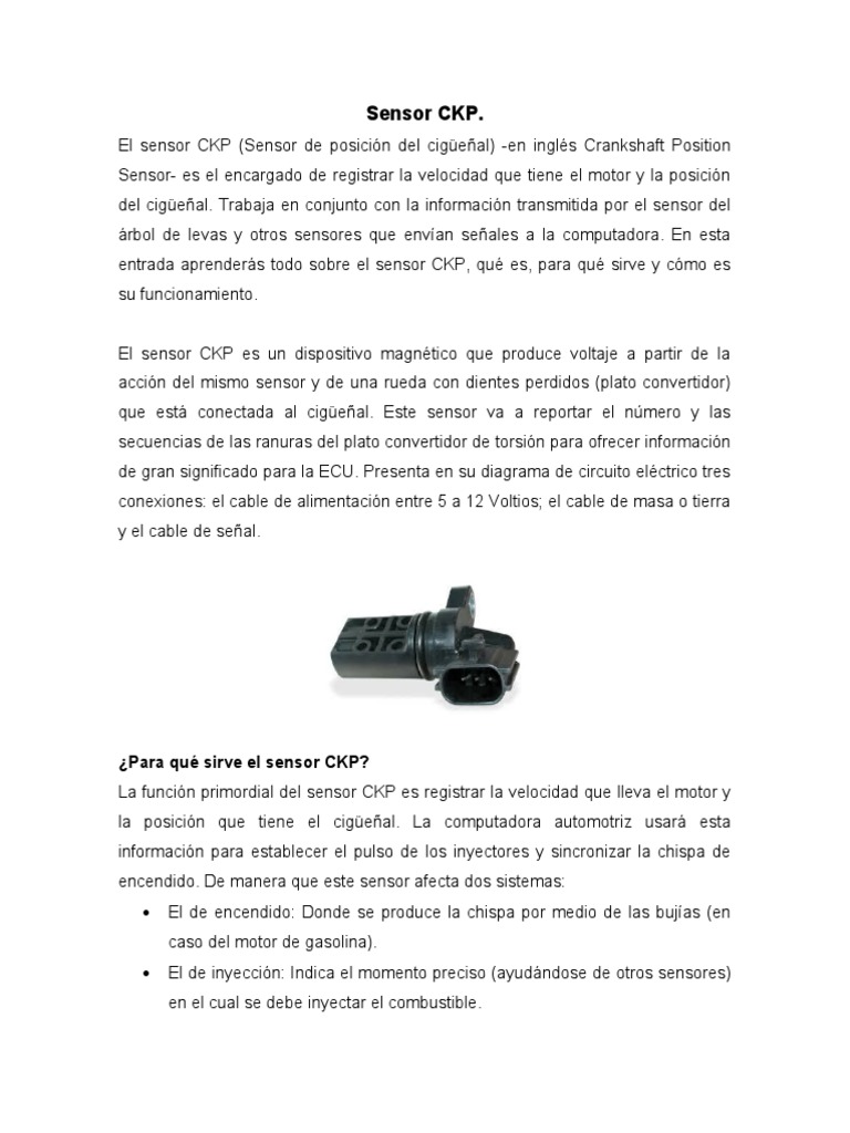 Tarea 4 Sensor CKP | PDF | Inyección de combustible | Sensor