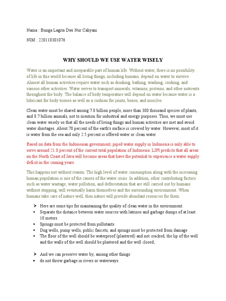 Bunga Lagita DNC 220110301076 Bing | PDF | Water | Drinking Water