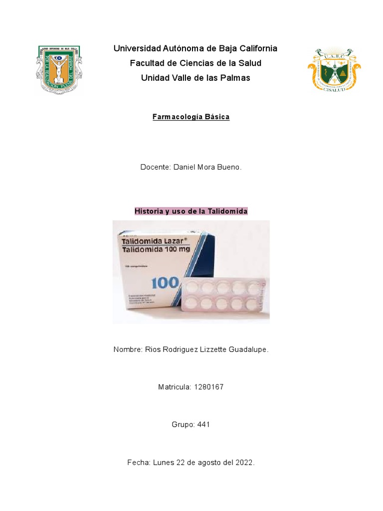 Historia y efectos de la talidomida | PDF | Cuidado de la salud | Drogas
