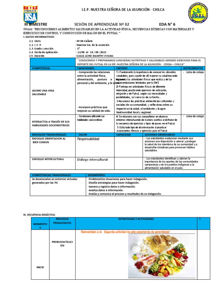 CONDE JACOBO, SESION 2 EDA 6 - 1° - Del 12 Al 16 de Septiembre | PDF | Ritmo | Aprendizaje