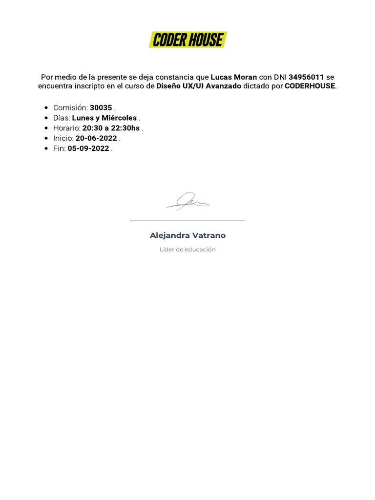 Certificado Curso de Diseño UX - UI Avanzado | PDF