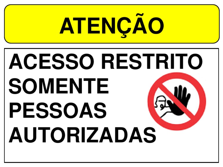 Acesso Restrito - Placas de Segurança | PDF