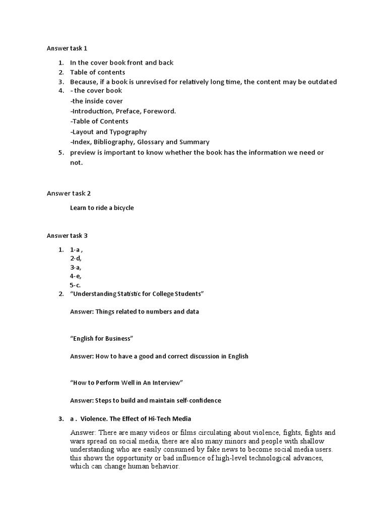 Answer Previewing and Predicting | PDF | Wellness