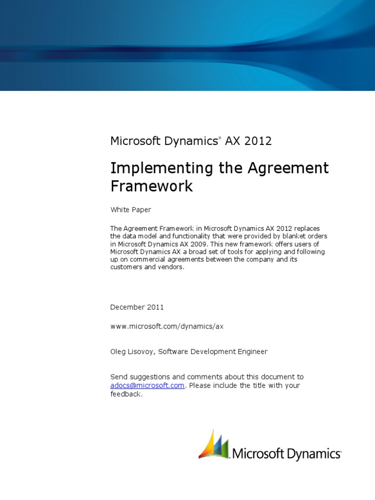 Implementing The Agreement Framework AX2012 | PDF