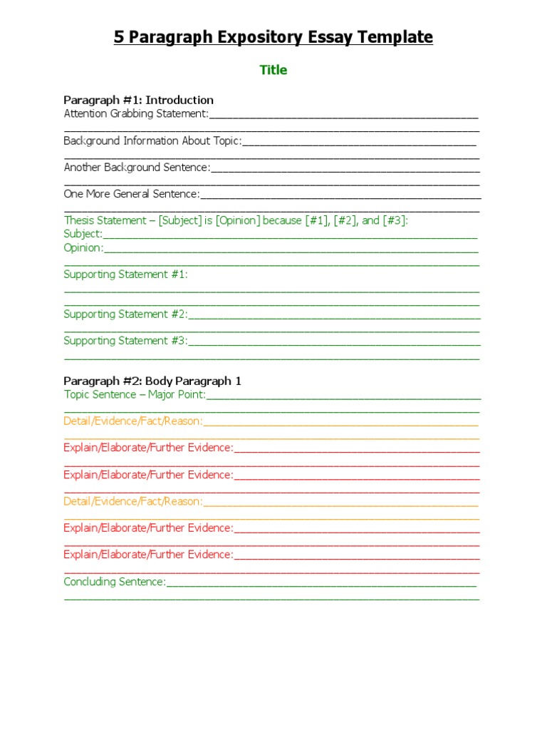 5 Paragraph Expository Essay Template | PDF | Career & Growth | Business