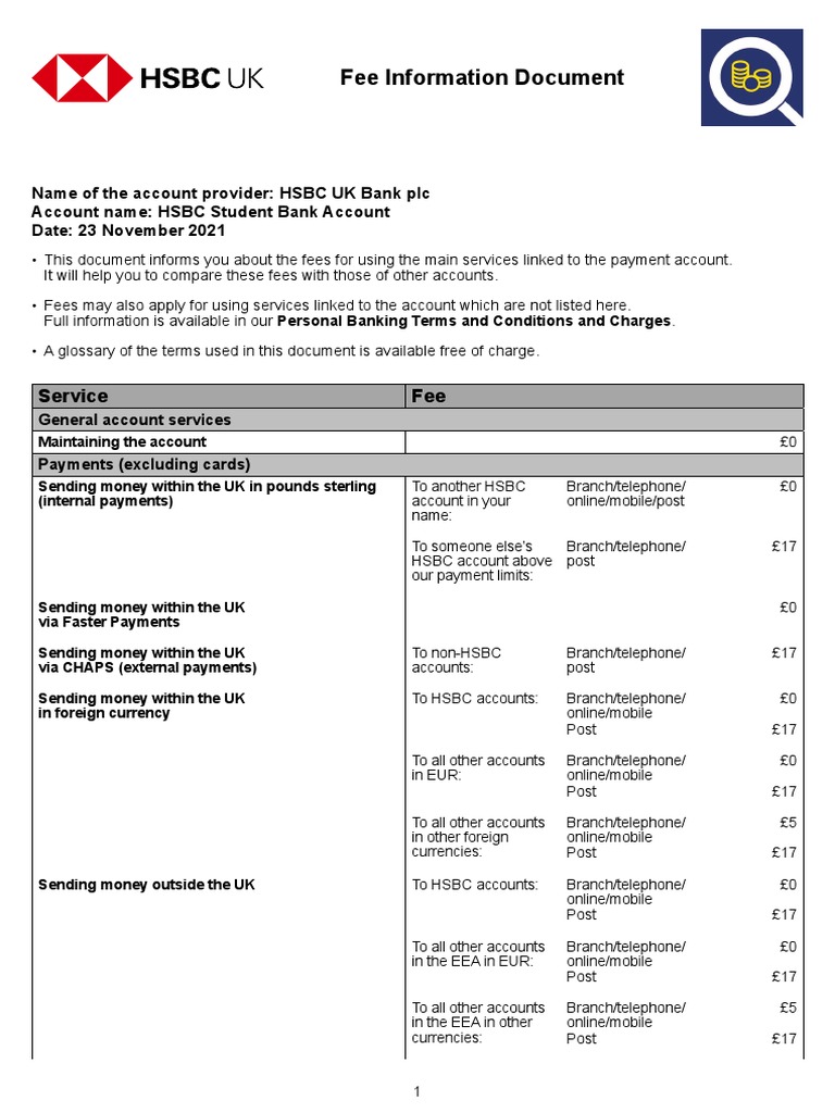 Student Account Fee Information Document | PDF