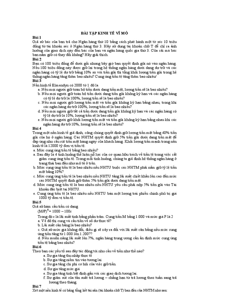 M EC205 Bai Tap Dec2021 | PDF