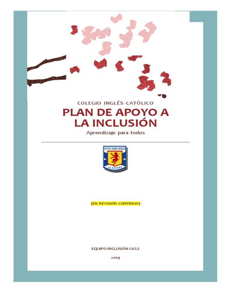 Plan de Apoyo Inclusión | PDF | Inclusión (Educación) | Plan de estudios