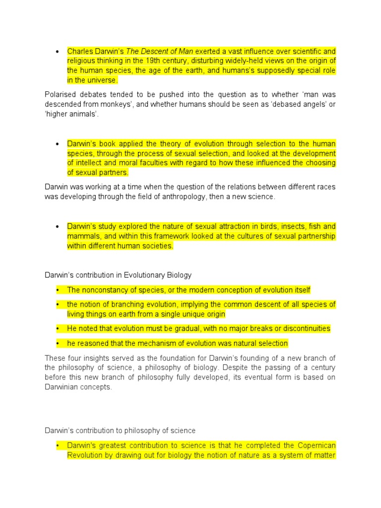 Charles Darwin Script Pdf Charles Darwin Evolution 