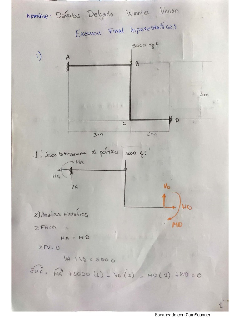 Final Hiper Estáticas - Dávalos Delgado Winnie Vivian | PDF