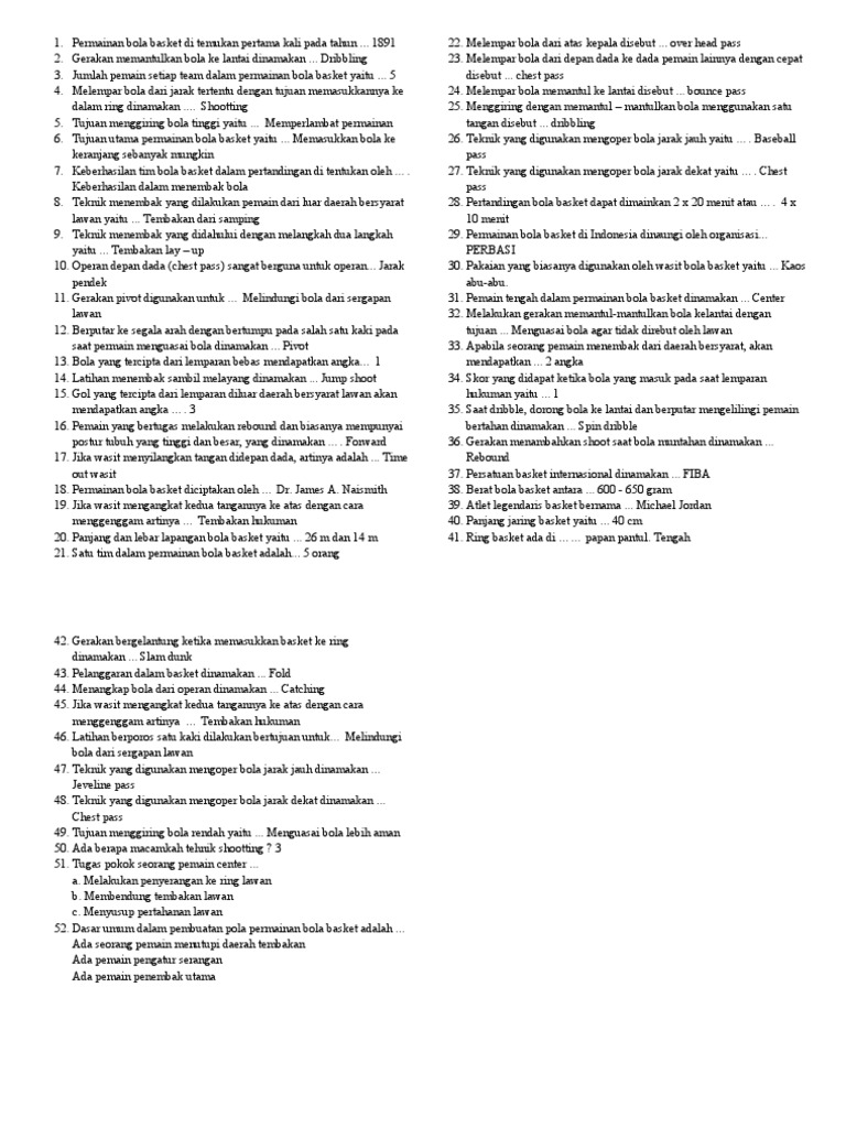 Teknik dan Aturan Dasar Bola Basket | PDF