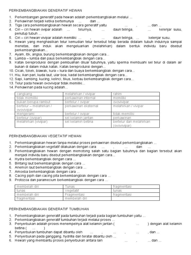 Perkembangbiakan Hewan Dan Tumbuhan | PDF | Griya & Taman | Sains & Matematika