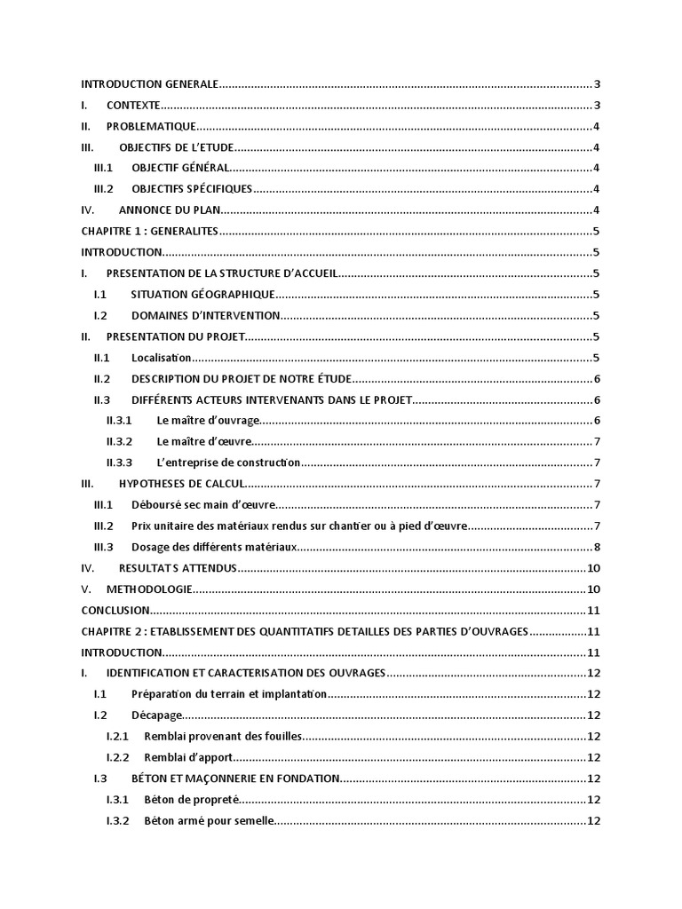 Étude des coûts et quantitatifs en DTS | PDF | Mortier (matériau ...
