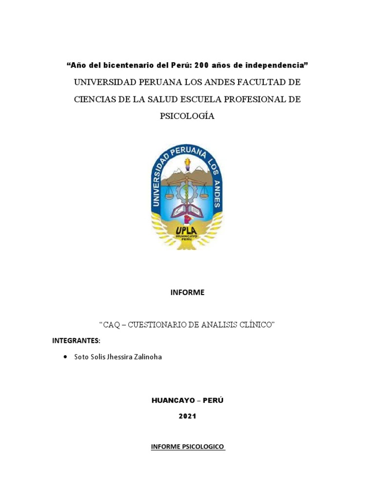 Análisis de personalidad mediante el CAQ | PDF