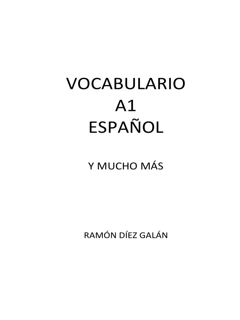 Vocabulario A1 Spanish | PDF