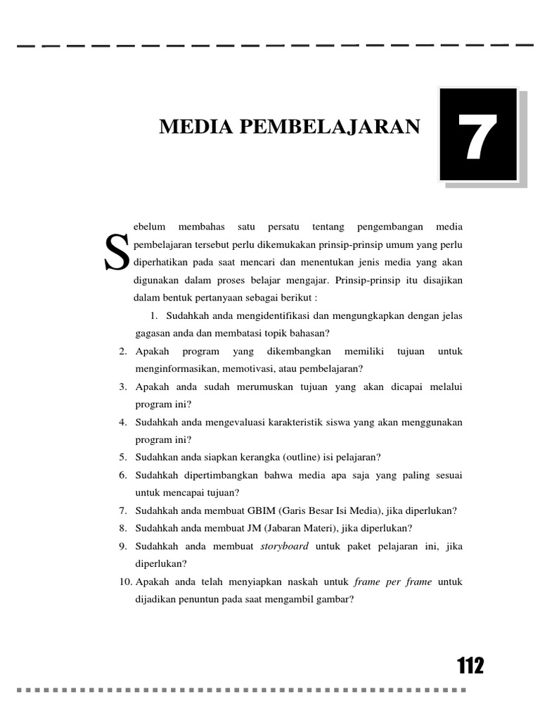 Prinsip-Prinsip Perencanaan Media Pembelajaran Berbasis Visual | PDF