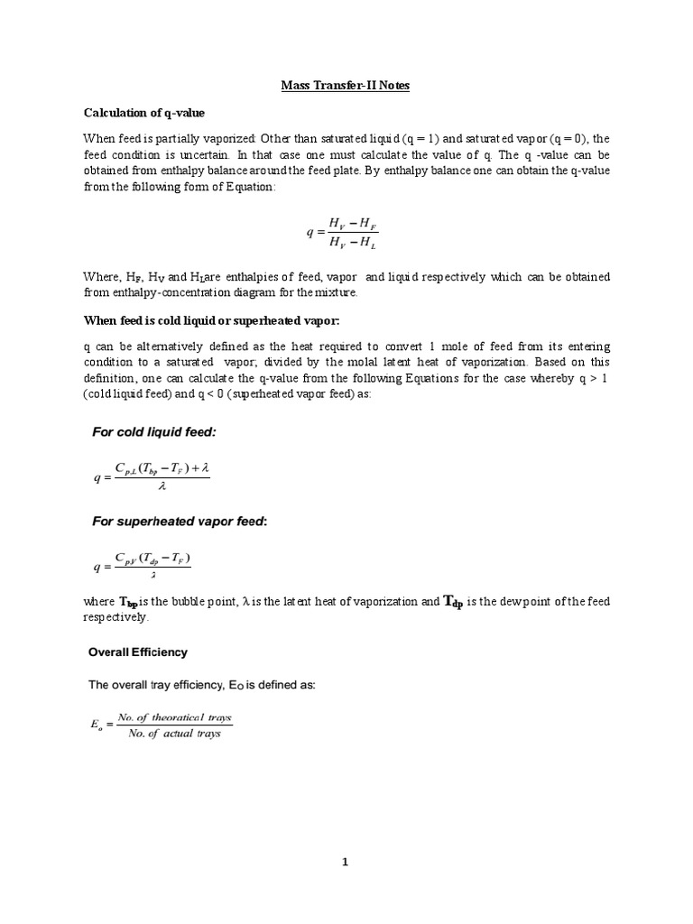 Distillation - Notes Part V | PDF | Chemical Engineering | Chemistry