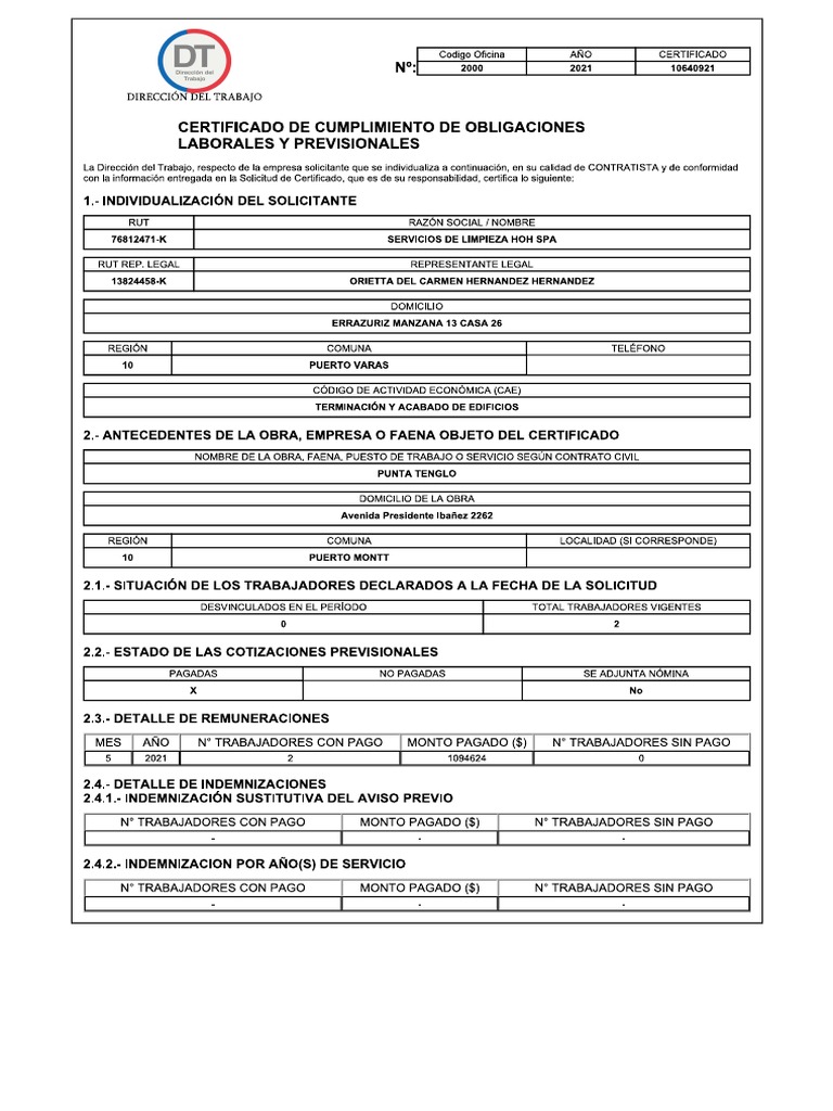 Certificado F30