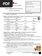 Evaluare Initiala Matematica Clasa A Iv-A Model Oficial | PDF