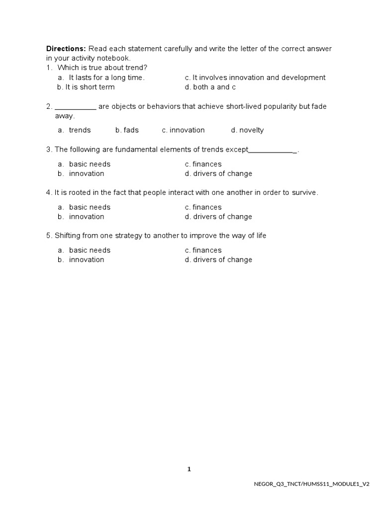 Humss Test | PDF
