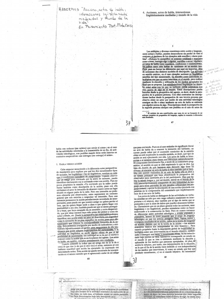 Habermas - Pensamiento Postmetafísico | PDF