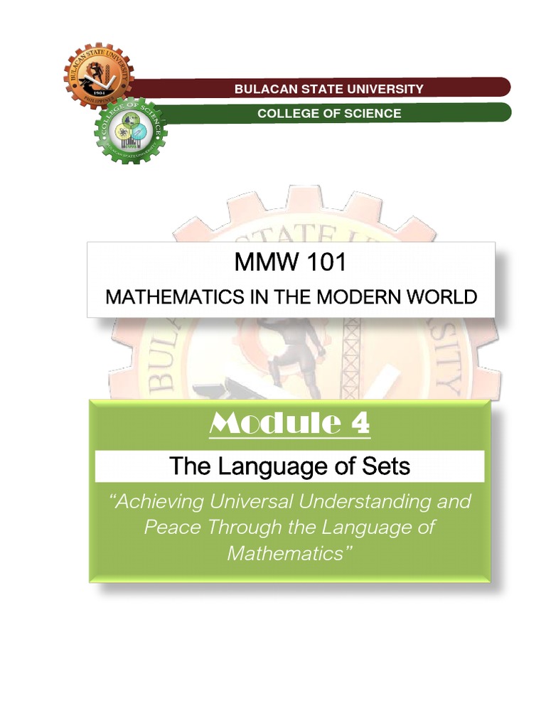 Final Module 4 The Language of Sets | PDF | Set (Mathematics) | Logic