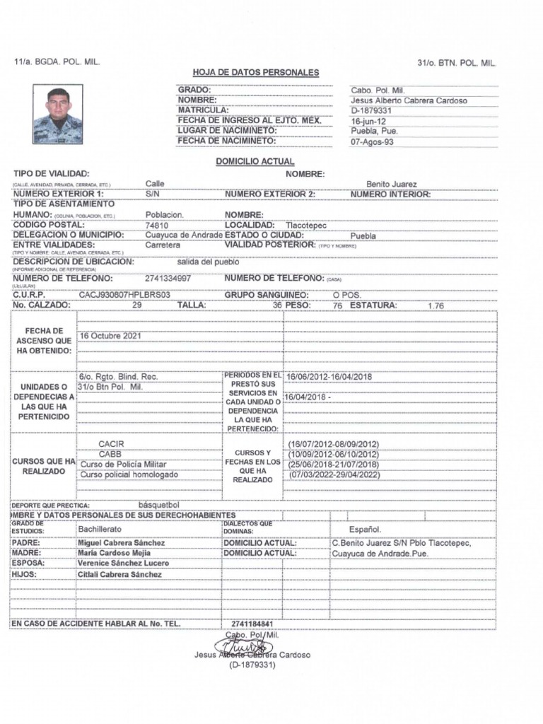 Curriculum Cabrera | PDF