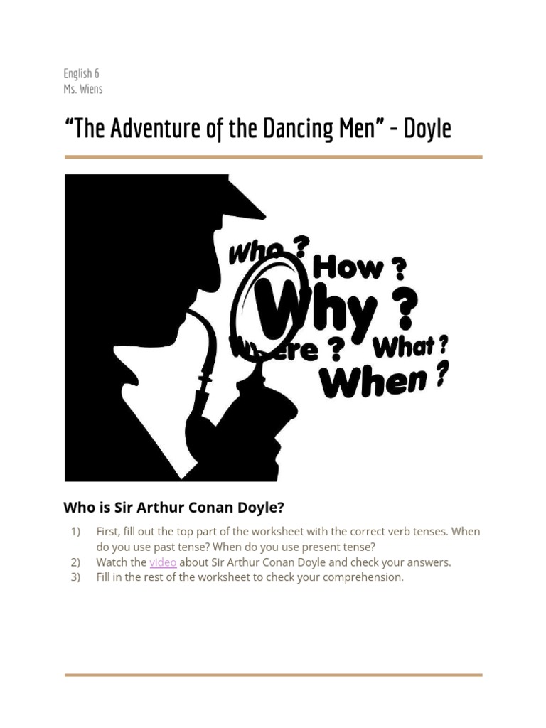 "The Adventures of The Dancing Men" Class Notes | PDF | Sherlock Holmes ...