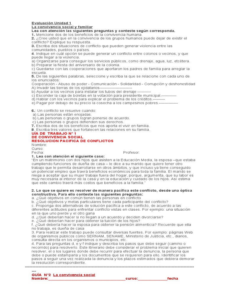 Prueba Conflicto | PDF | Conflicto (proceso) | Violencia
