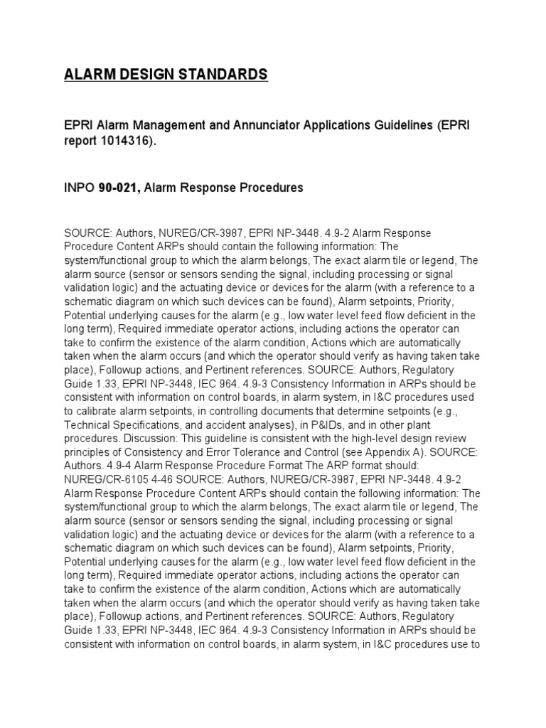 Alarm Design Standards | Download Free PDF | Scada | Computing