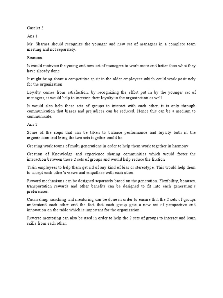 Caselet 3 - 2019023 - Melinda DCosta | PDF | Career & Growth