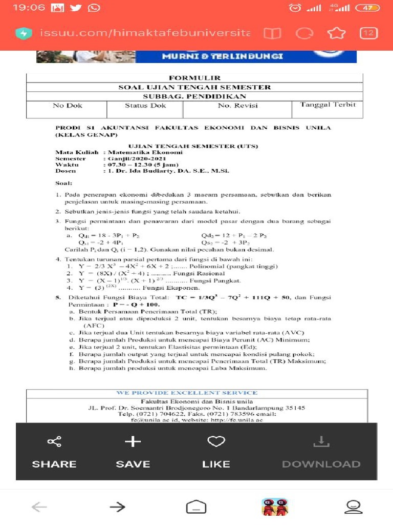 Soal Uts Matek | PDF