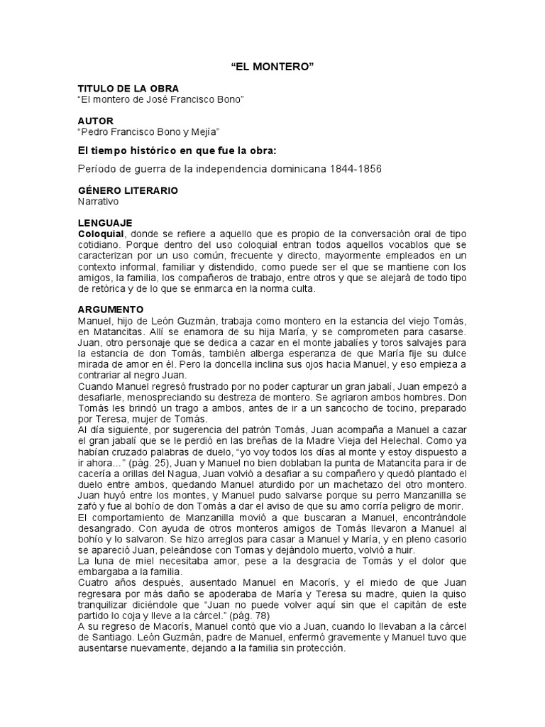 Analisis El Montero | PDF