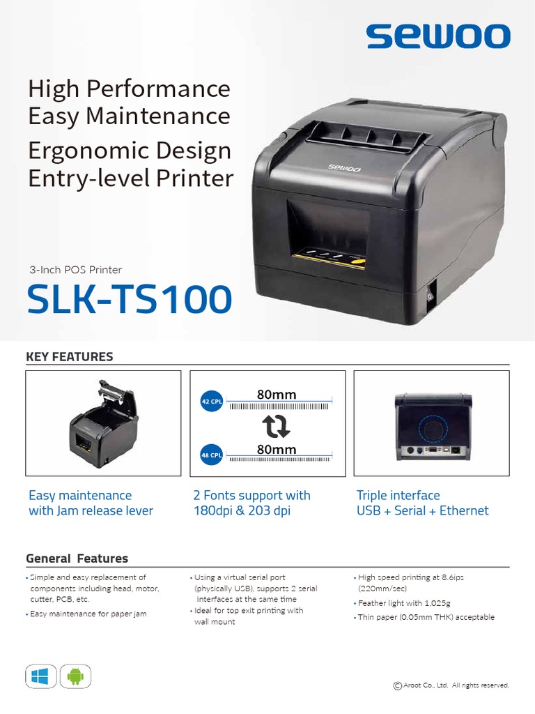 小 SLK-TS100 LEAFLET(ENG) | PDF | Printer (Computing) | Computing