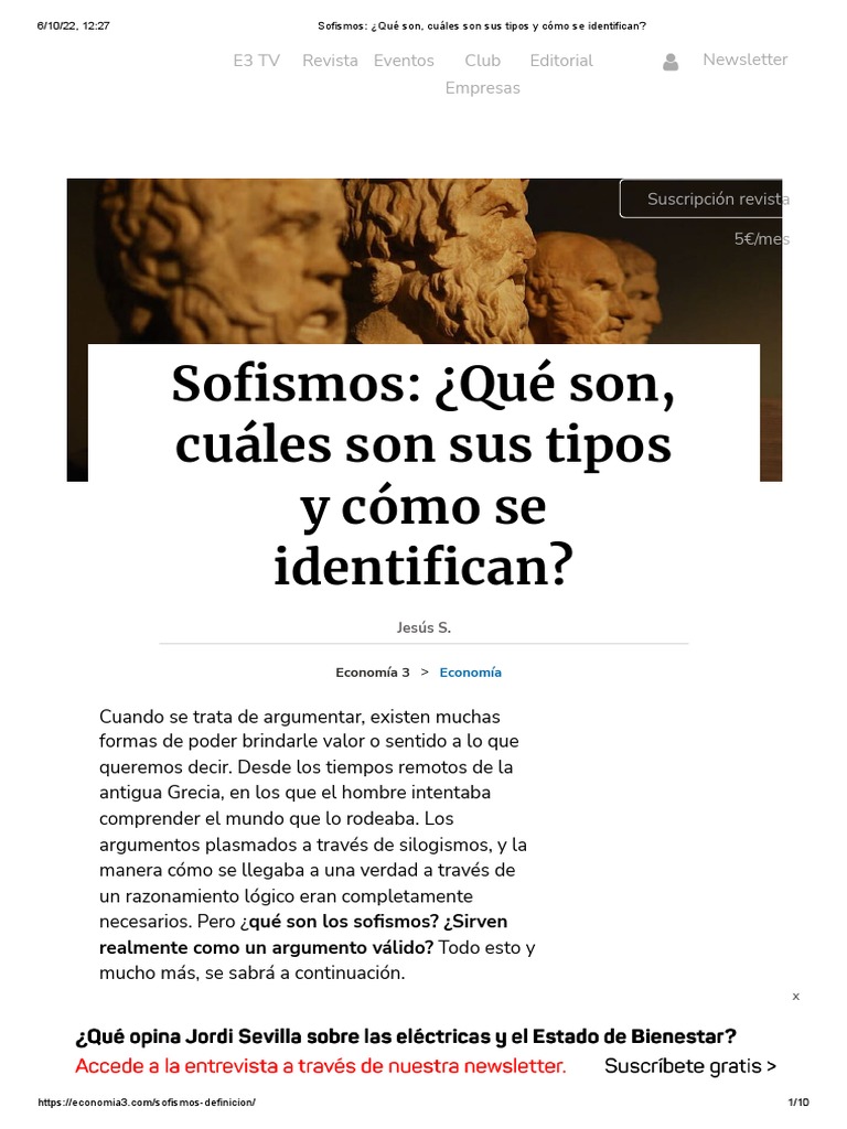 Sofismos - ¿Qué Son, Cuáles Son Sus Tipos y Cómo Se Identifican | PDF ...