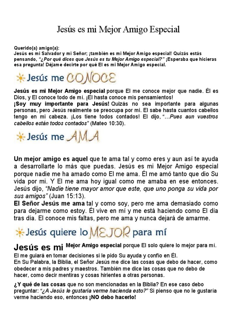 Jesús Es Mi Mejor Amigo Especial | PDF | Jesús | Amor