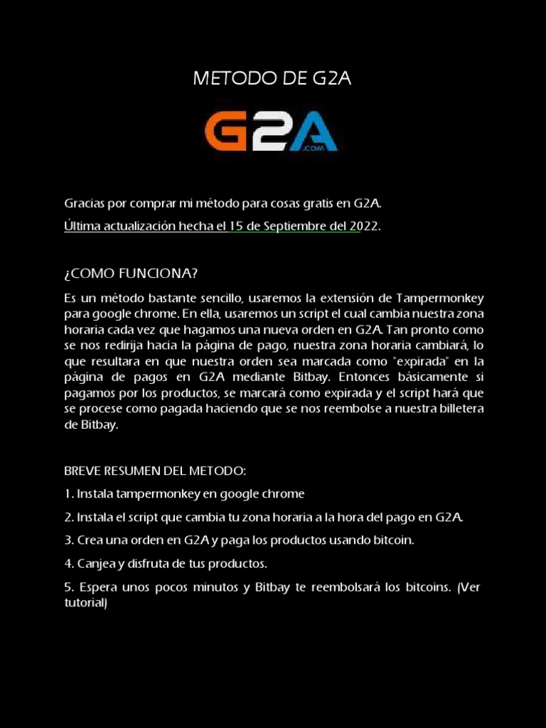 METODO DE G2A Septiembre 2022 | PDF