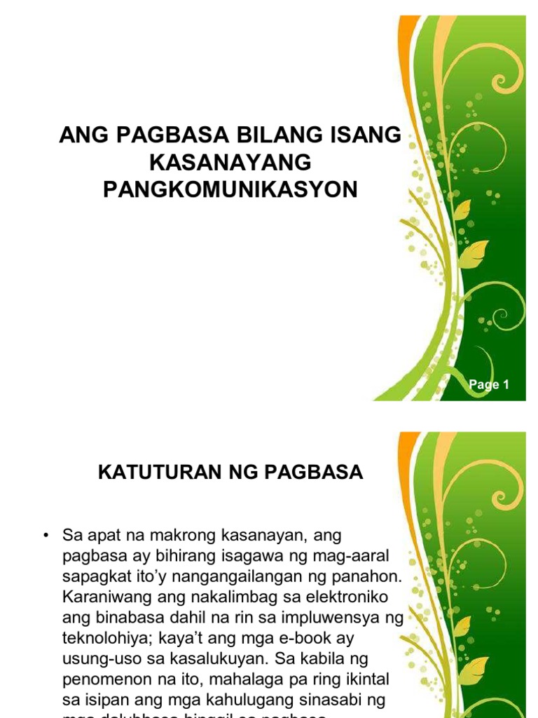 Pagbasa, PPT | PDF