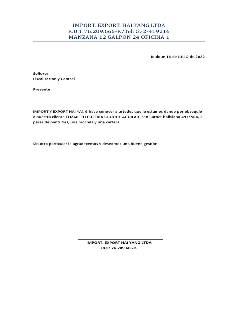 Carta de Regalo | PDF