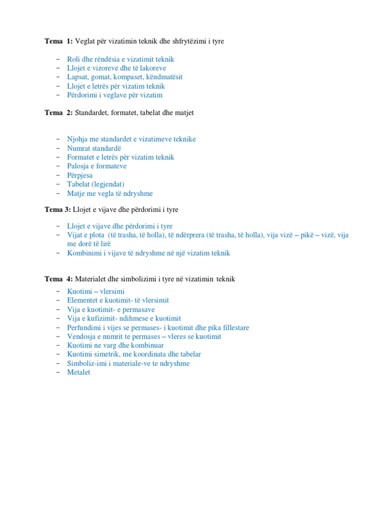 Temat Dhe Njesit Ne Vizatim Teknik | PDF