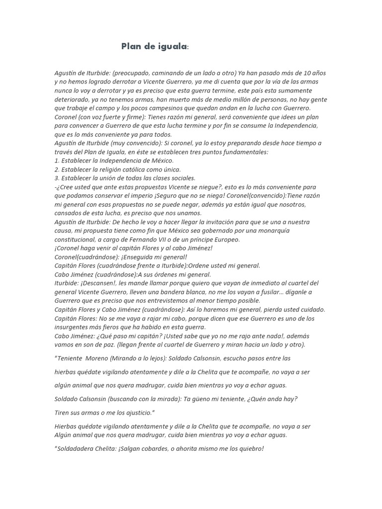 Guión Plan de Iguala | PDF | México