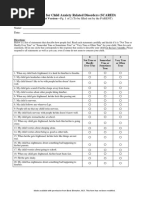 SCARED - Scoring Guide | PDF | Anxiety | Anxiety Disorder