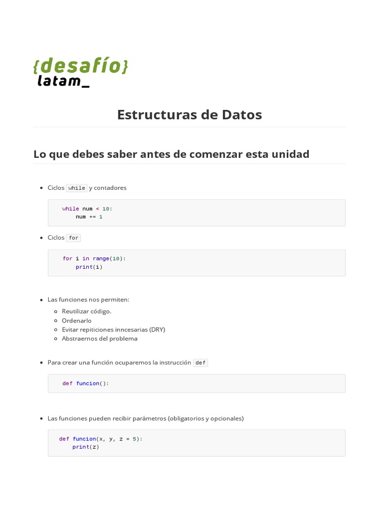 Lectura - Estructuras de Datos | PDF | Python (lenguaje de programación) | Objeto (informática)
