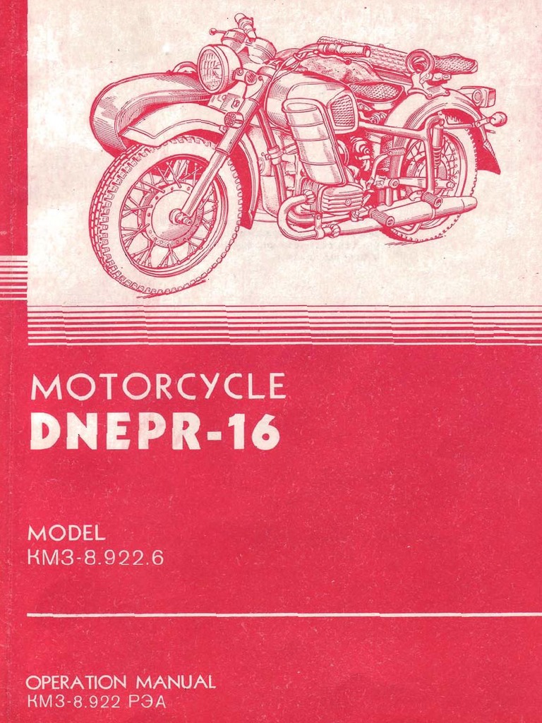 Dnepr MT16 Operations Manual (1992) | PDF
