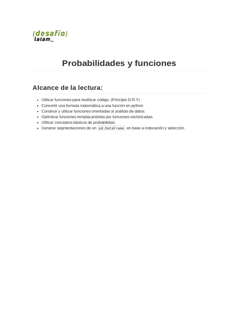 Probabilidades | PDF | Probabilidad | Python (lenguaje de programación)