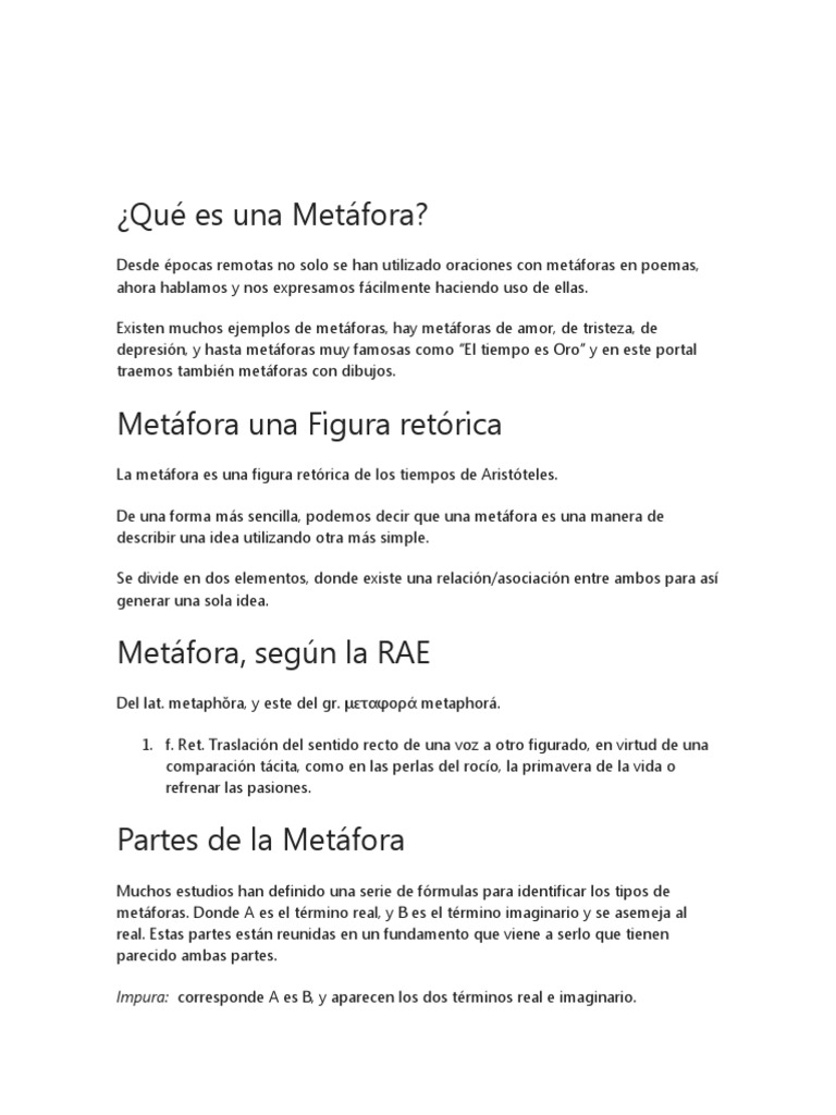 Qué Es Una Metáfora | PDF | Metáfora